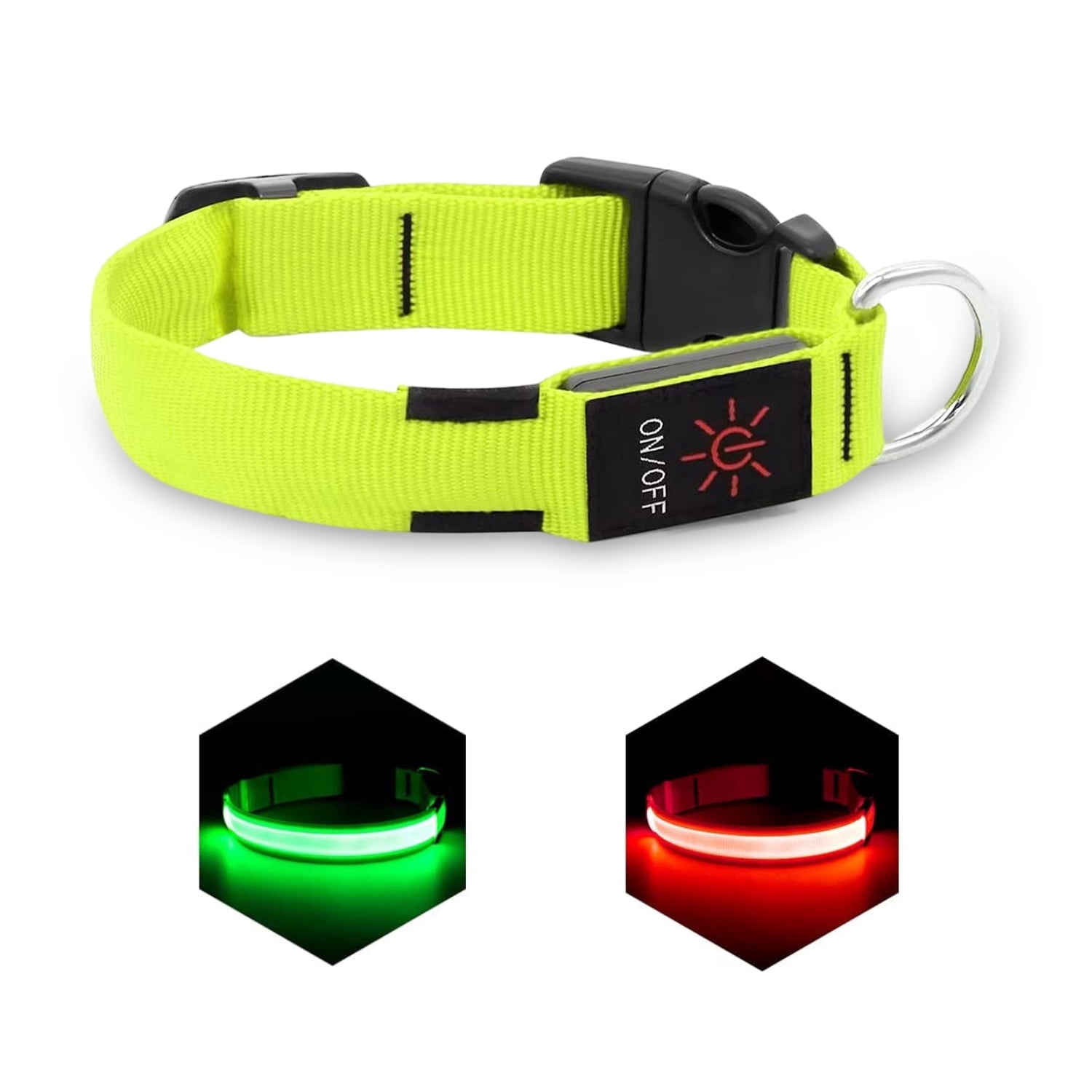 Syenll LED Dog Collar, USB Rechargeable Light Up Dog Collar, Adjustable ...