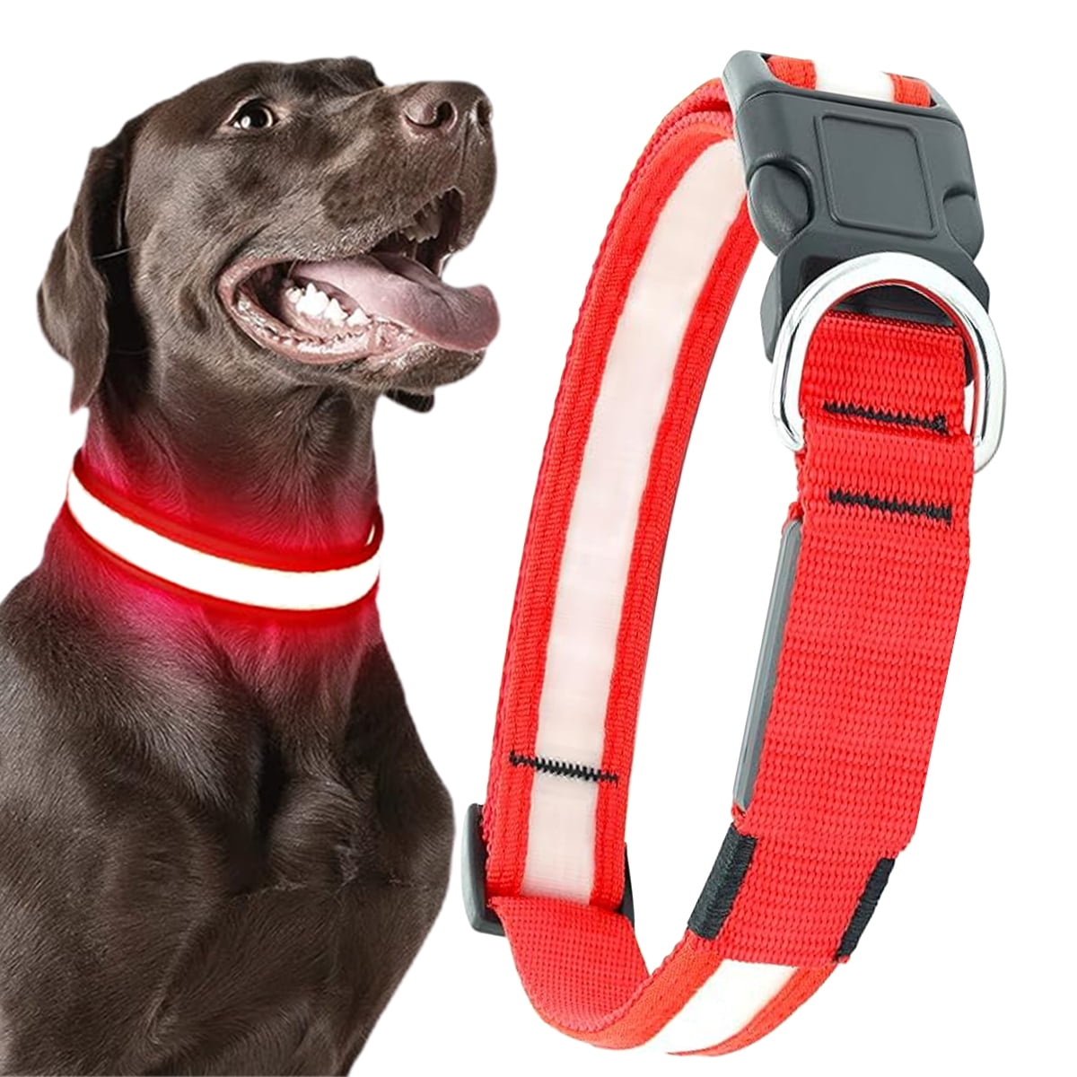 Syenll LED Dog Collar, USB Rechargeable Light up Dog Collar, Adjustable ...