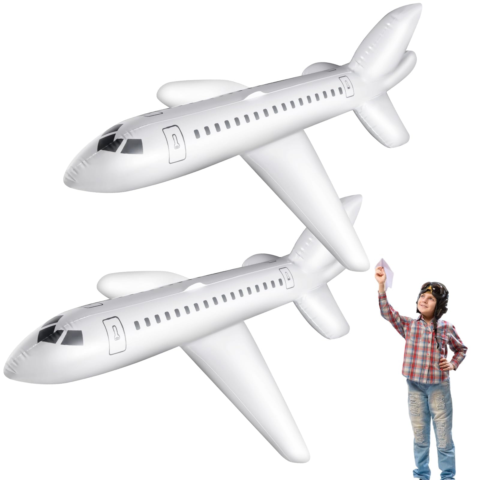 Syhood White 2 Pcs 79 Inch Large Inflatable Airplane Balloon Airplane ...