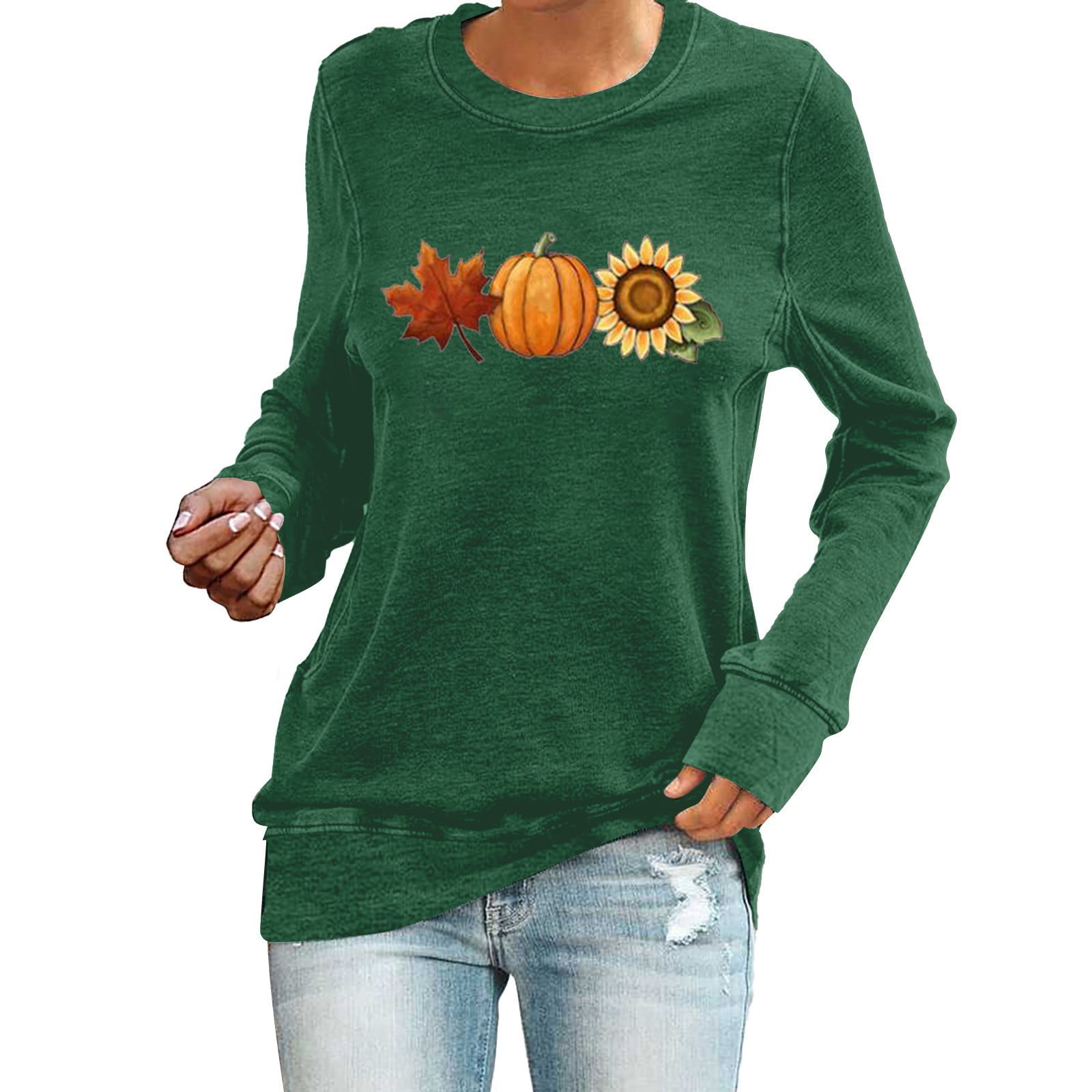 Syhpoeug Womens Long Sleeve Tops Skims Long Sleeve Top Ladies Personality Fashion Halloween
