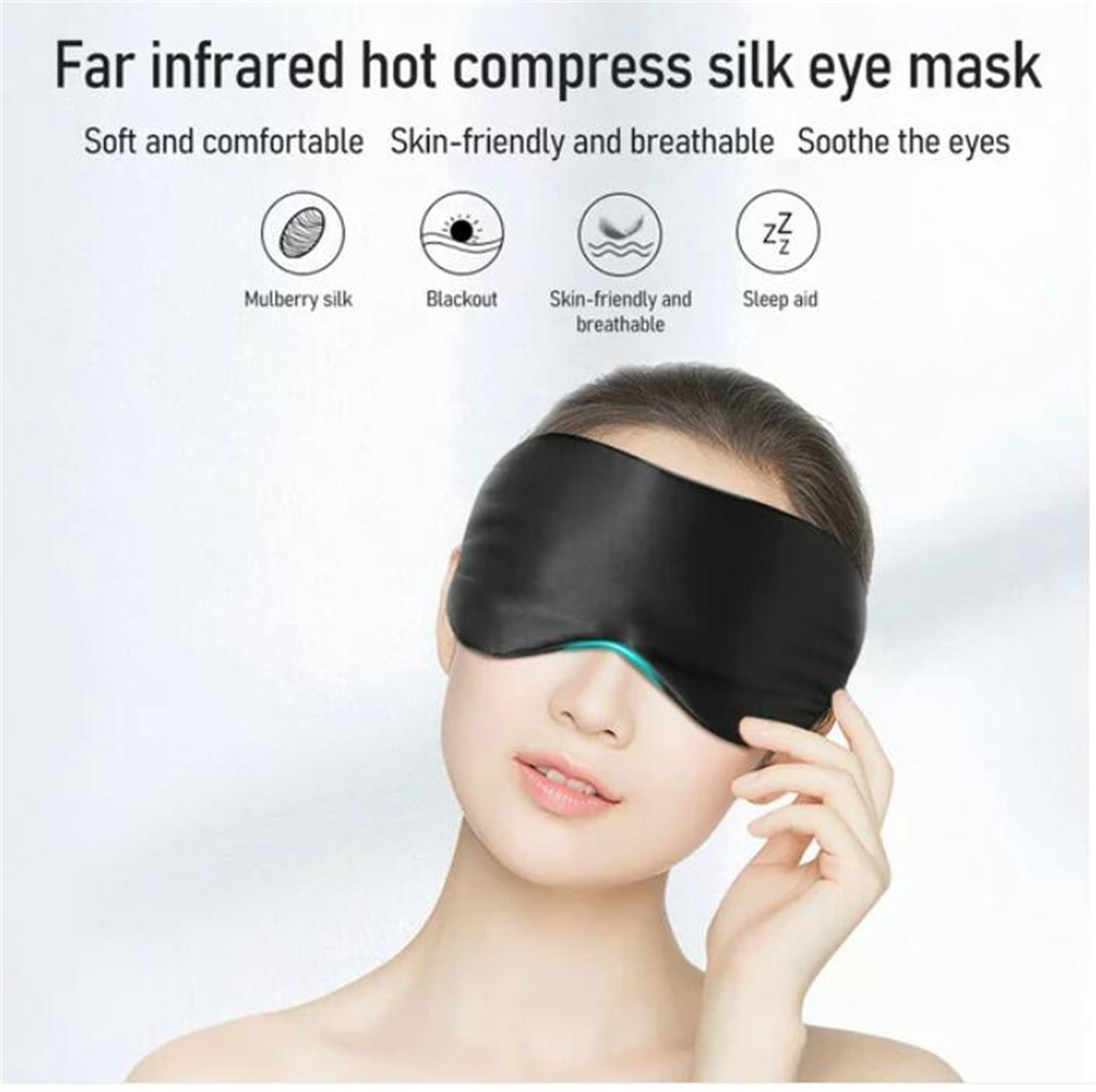 Syinda Silk Heated Eye Cover For Dry Eyes USB Steam Warm Compress For ...
