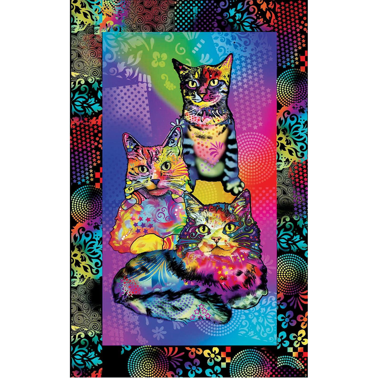 Sykel Fabrics Print Concepts Crazy for Cats 24 by 44 inch Warhol Cat ...