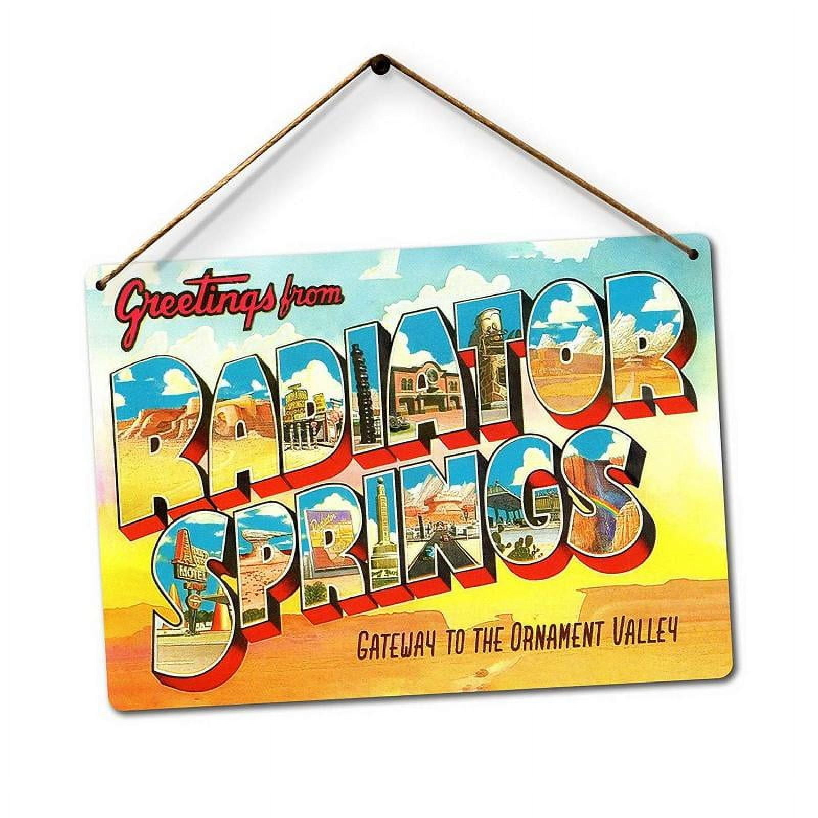 Syltyes Radiator Springs Twine - Metal Wall Sign Plaque Art ...