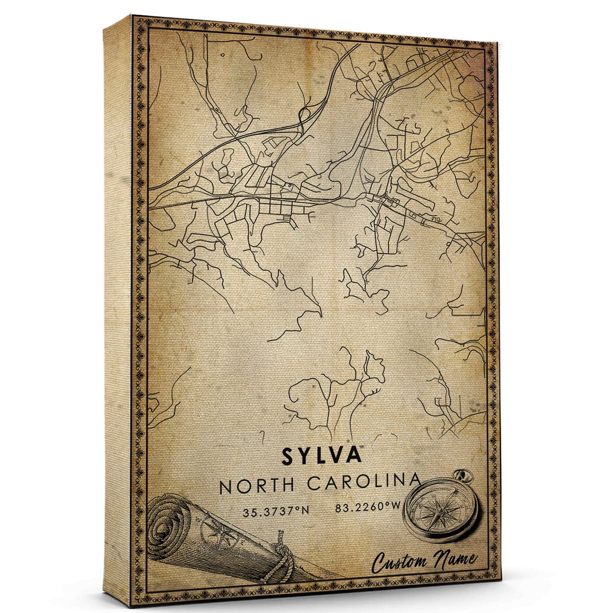 Sylva Map Poster, North Carolina Map Art Poster, Canvas, Sylva Map City ...