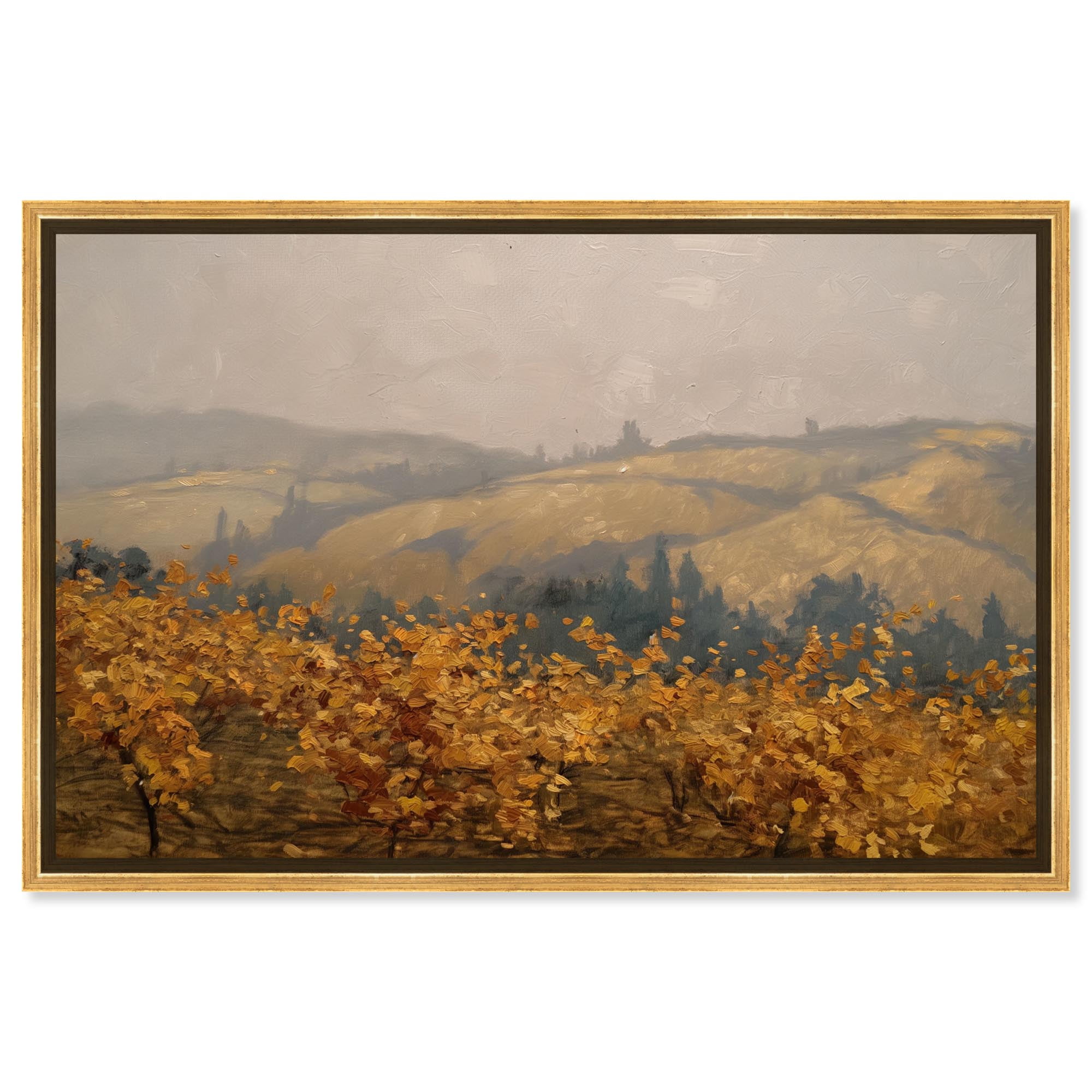 Sylvan Canvas Rustic Farmhouse Art by Art Remedy, Gold Frame, 36" x 24 ...