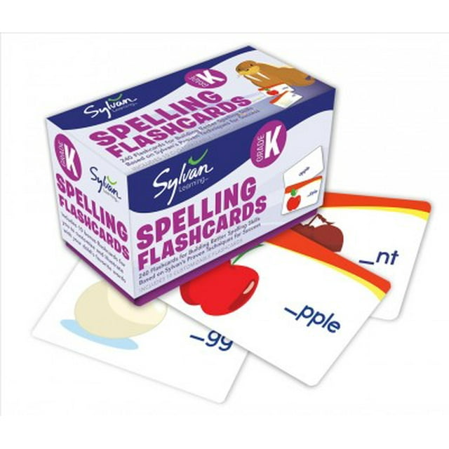 Sylvan Language Arts Flashcards: Kindergarten Spelling Flashcards : 240 ...