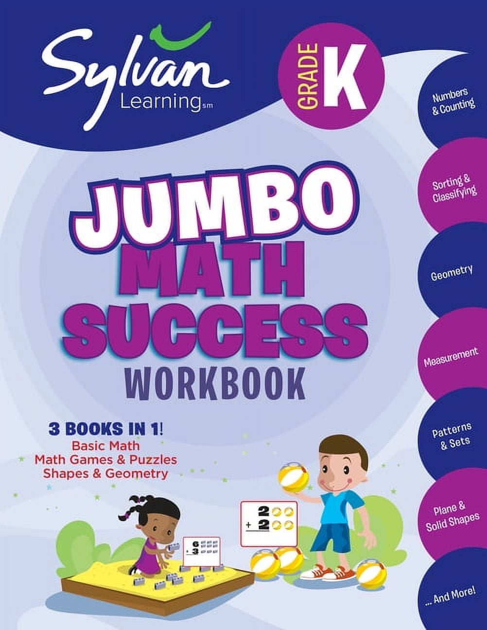 Sylvan Math Jumbo Workbooks Kindergarten Jumbo Math Success Workbook: 3 ...