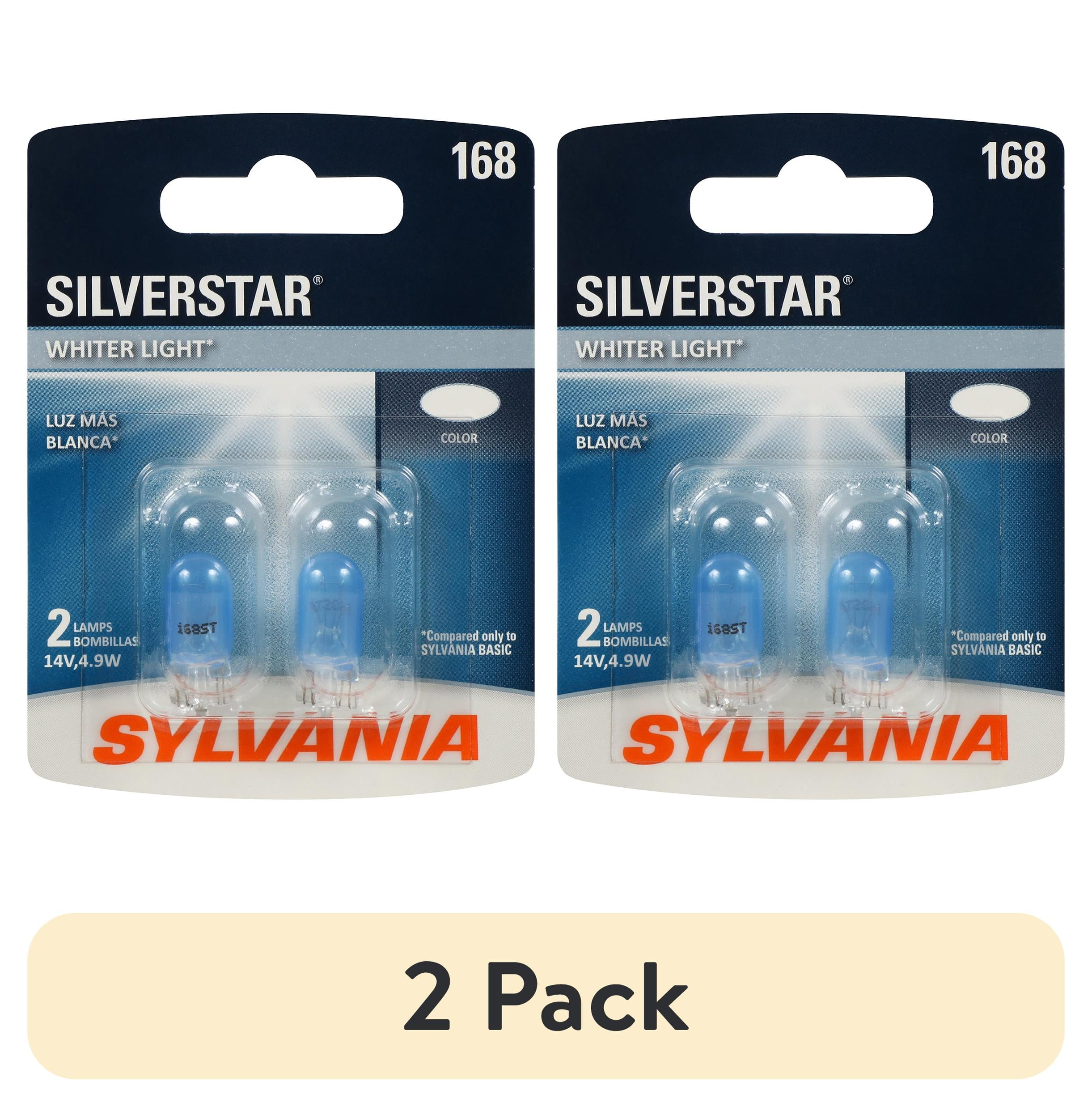 (2 pack) Sylvania 168 SilverStar Automotive Mini Bulb, Pack of 2, Compatible with Multiple Cars ...