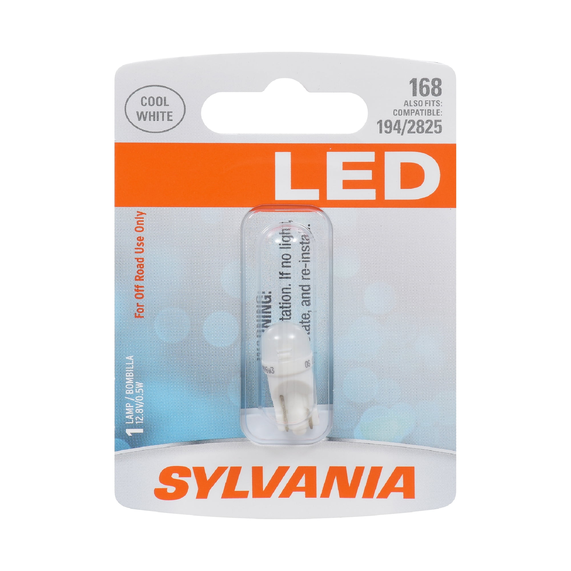 Sylvania 168 White LED Automotive Mini Bulb, Pack of 1 - Walmart.com