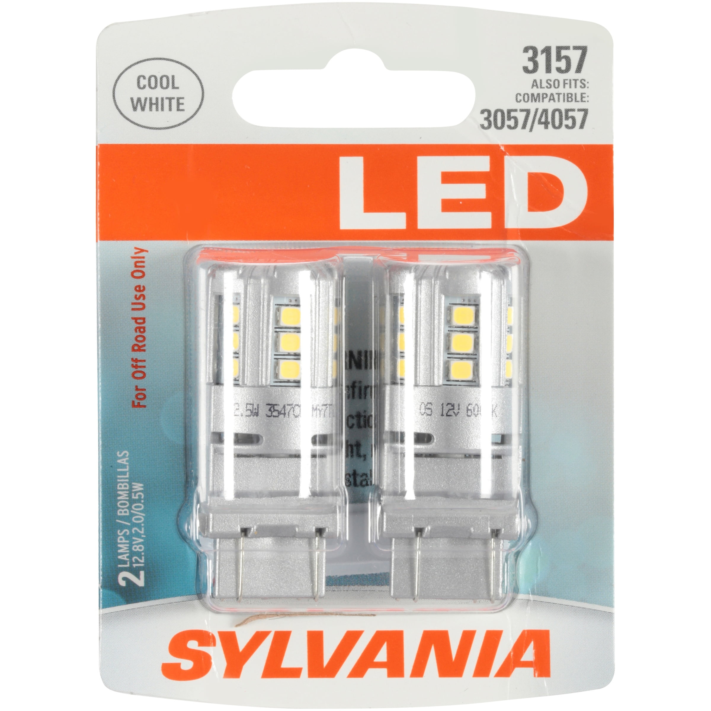 Sylvania 3157 Cool White LED Automotive Bulb, 2 pack, Compatible with ...