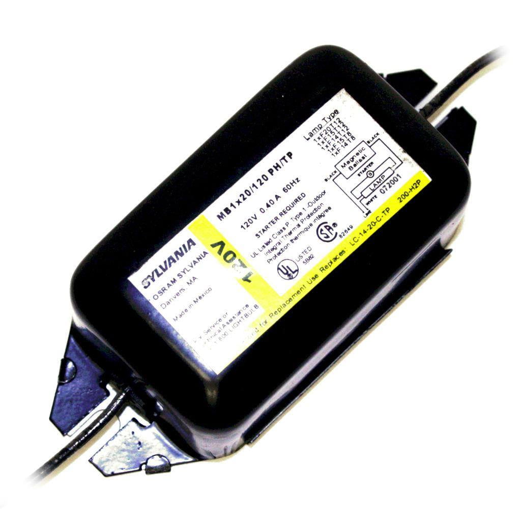 Sylvania 48201 - MB1X20/120PH/TP T12 Fluorescent Ballast - Walmart ...