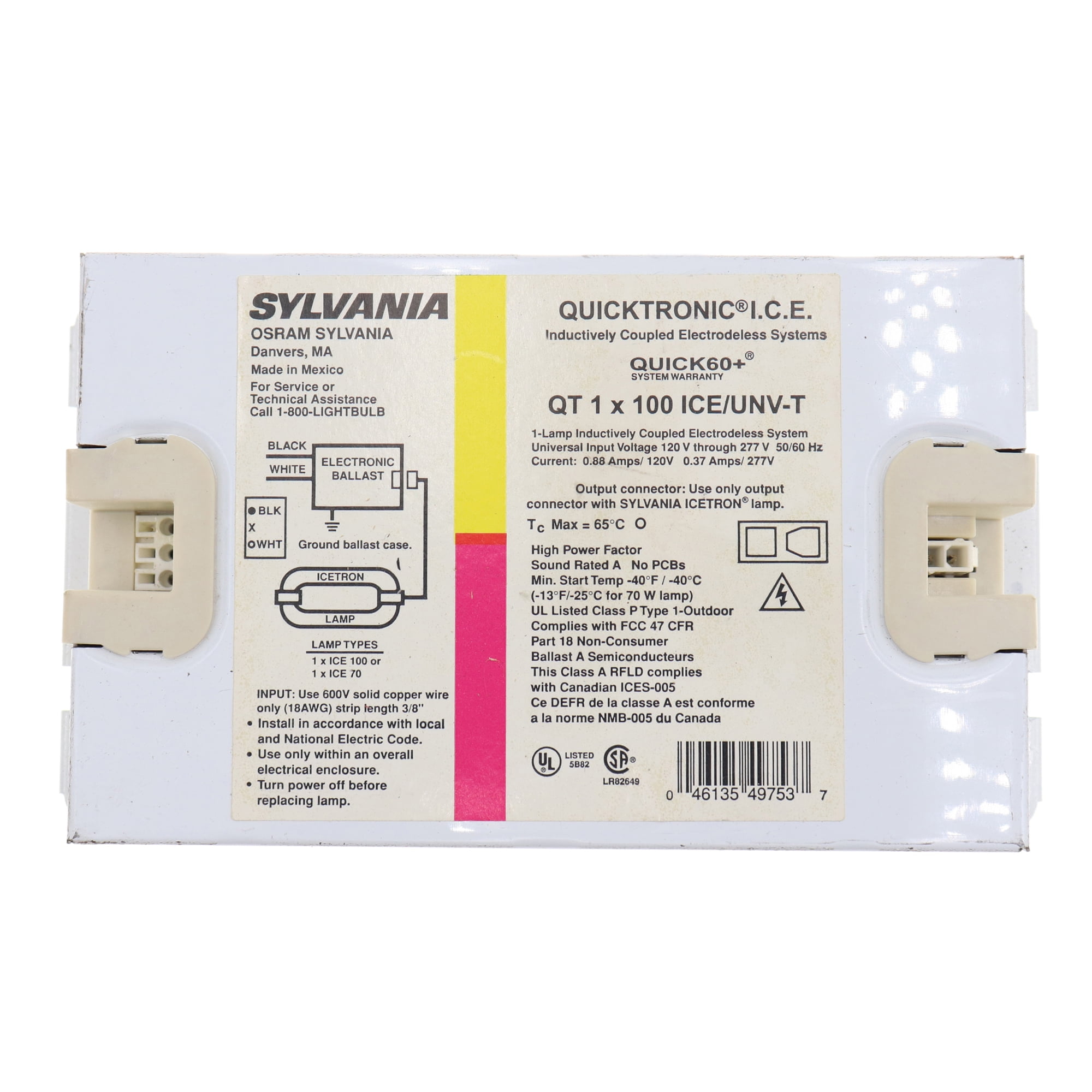 Sylvania 49753 - QT 1X100ICE/UNV-T Icetron Fluorescent Ballast ...