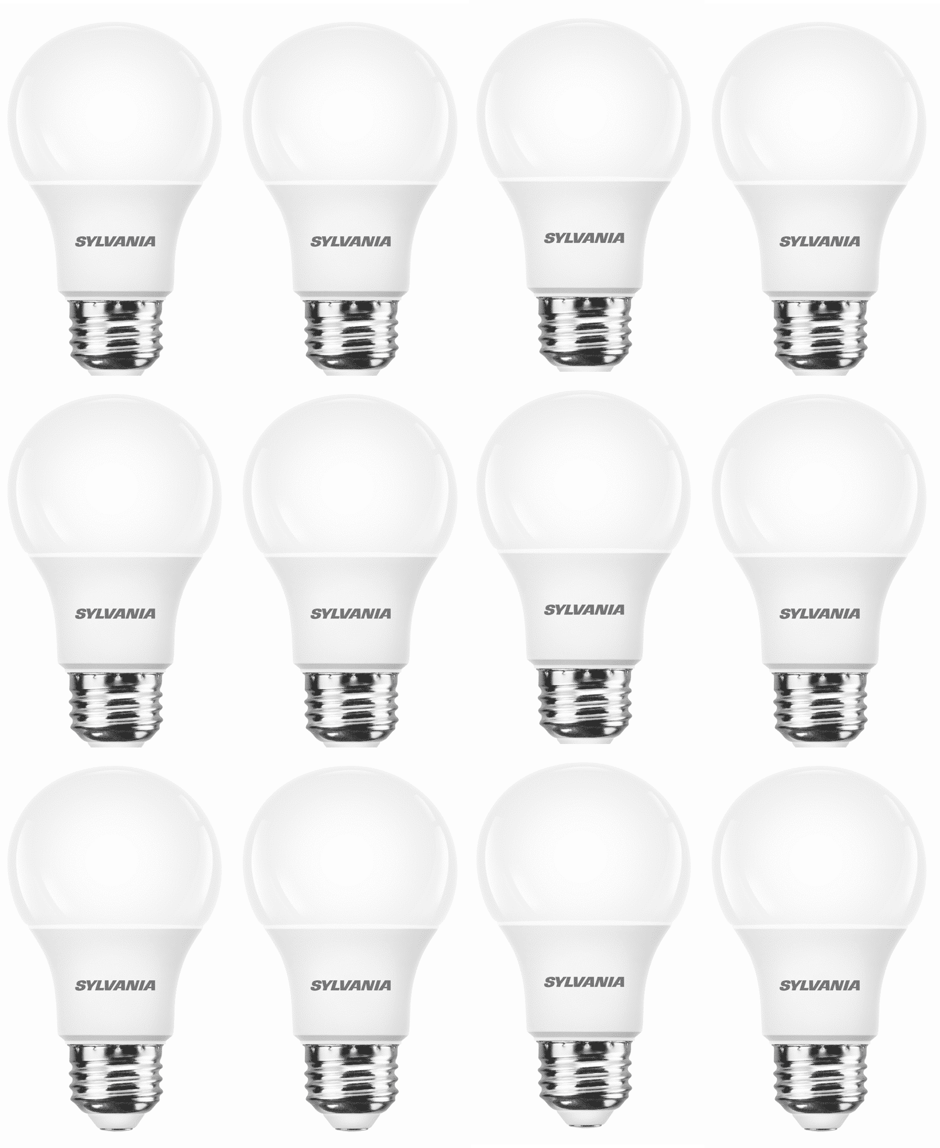 Sylvania 60 Watt A19 LED Light Bulb, Daylight, 10 Year, 12 Pack ...