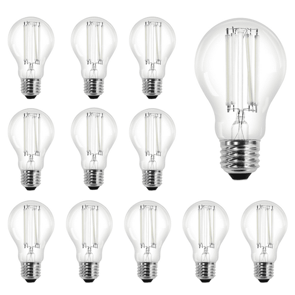 SYLVANIA LED 6.5W (60W Equivalent) Daylight General Purpose Light Bulbs, A19, White Filament ...