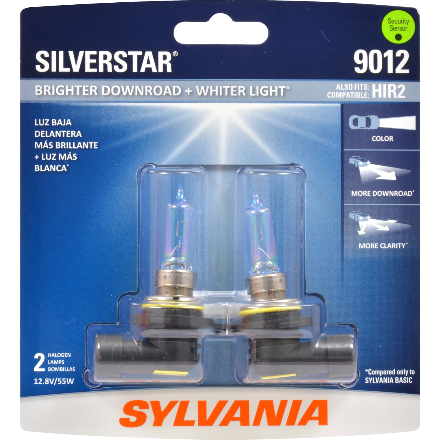 Sylvania Automotive 9012 SilverStar Halogen Headlamp for Cars, Pack of ...