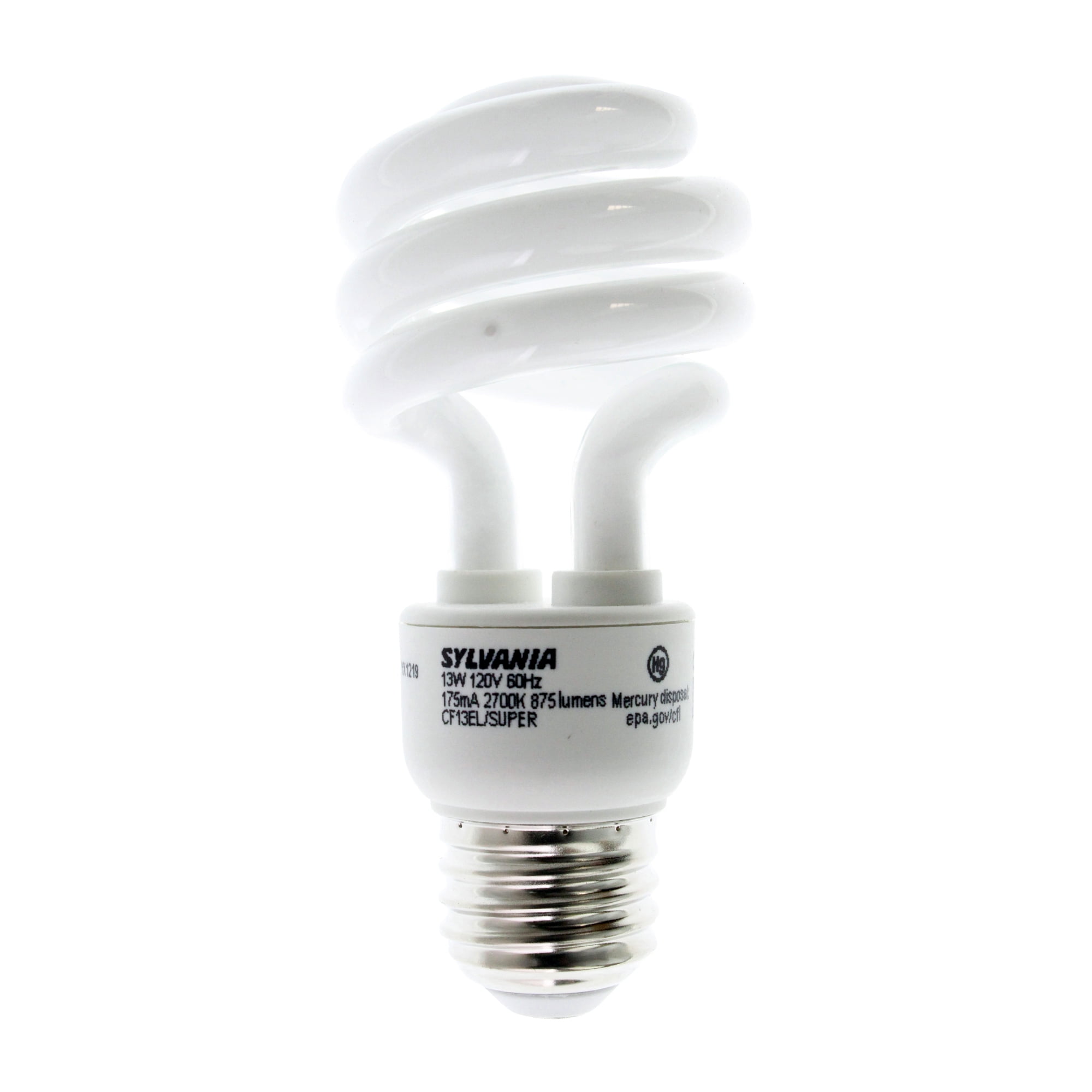 Sylvania CF13EL/SPER/827/RP/YX Med Base Compact Flourescent, 13W, 2700K ...