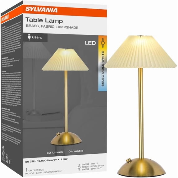 Sylvania Cordless Lamp, Table Lamp with Operated, -C, 3 Color ...