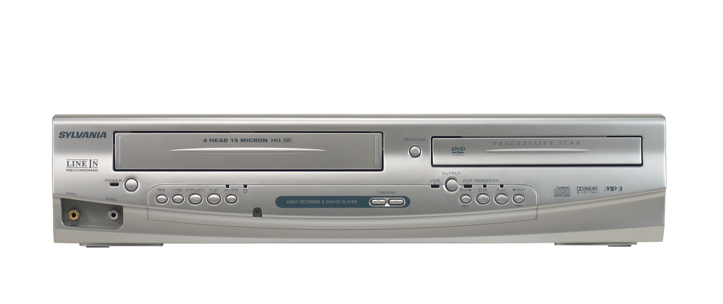 Sylvania DV220SL8 NEW Tunerless Dual Deck DVD Player/VCR Combo with Remote, Manual, and Cables ...