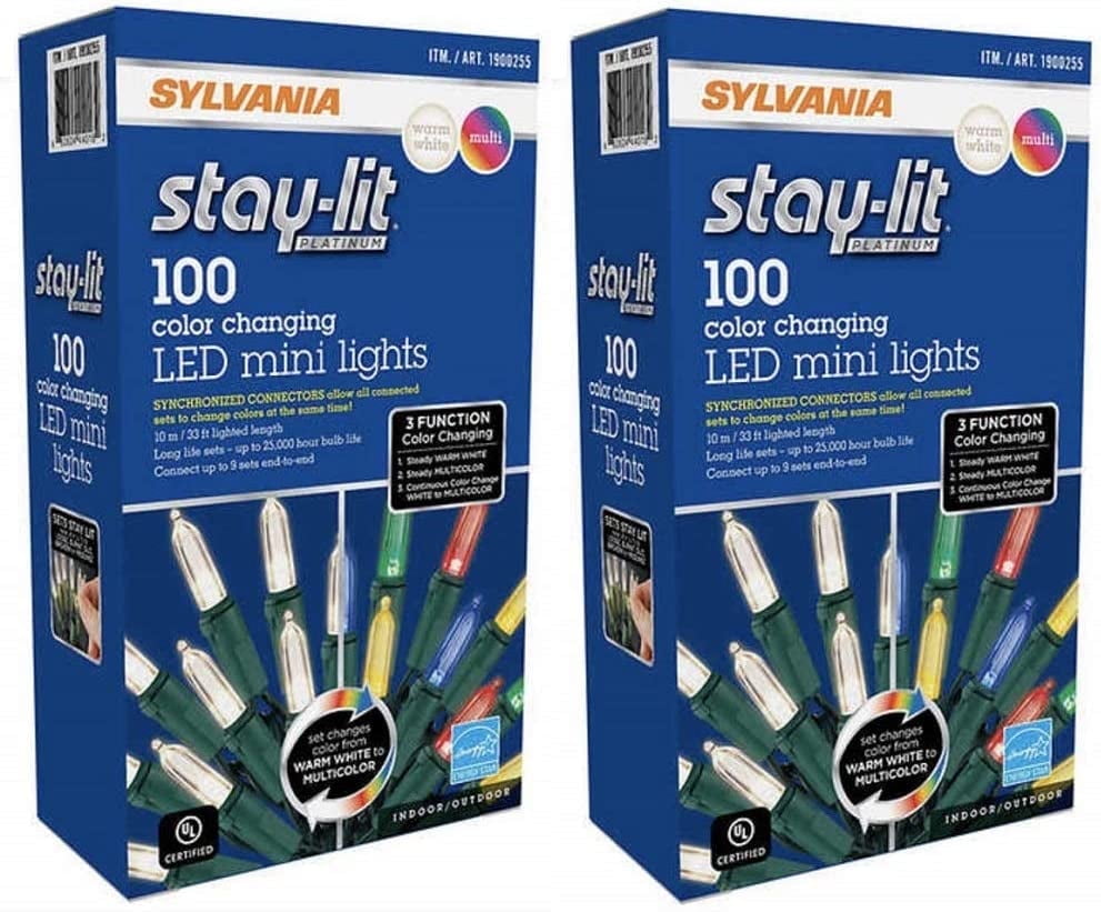 Sylvania Platinum 100-Count Color Changing LED Mini Dual Lights (33 ft ...