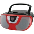 Sylvania SRCD1025 Portable CD Radio Boombox - Red - Walmart.com