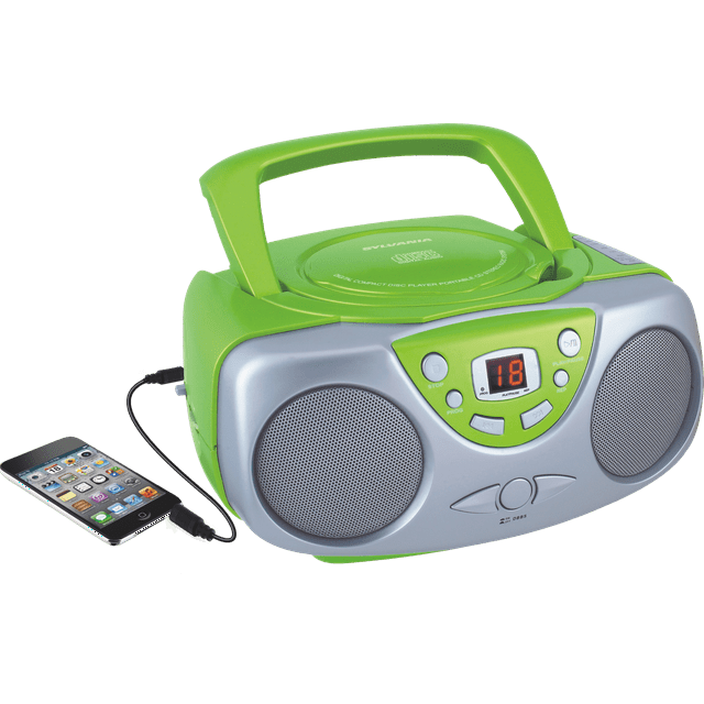 Sylvania SRCD243M Portable CD Boom Box with AM/FM Radio - Green ...