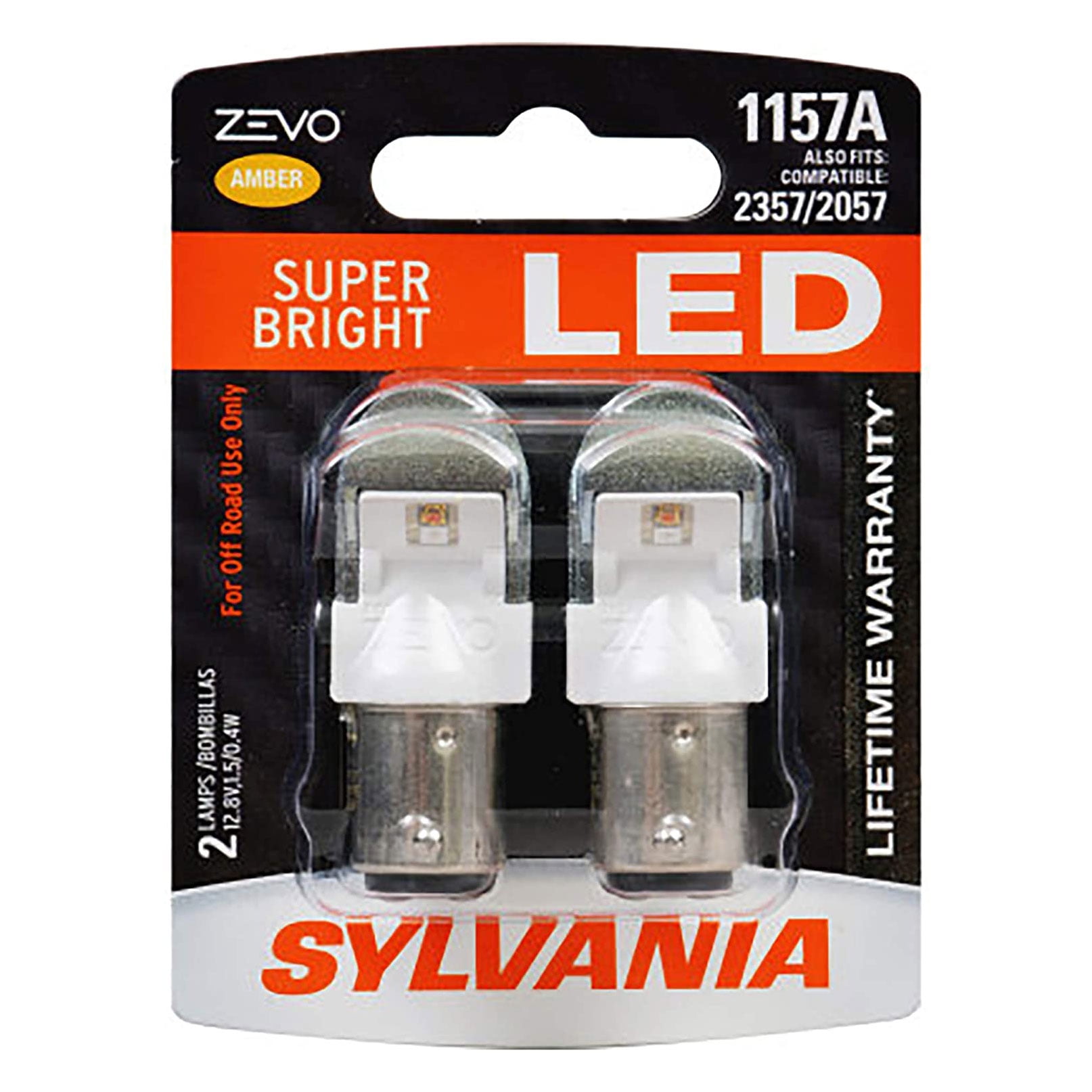 Sylvania Zevo 1157 Amber LED Bright Interior Exterior Mini Light Bulb ...