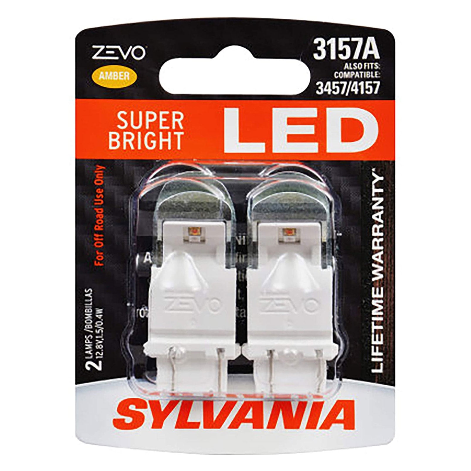 Sylvania Zevo 3157 Amber LED Bright Interior Exterior Mini Light Bulb, 2 Pack - Walmart.com