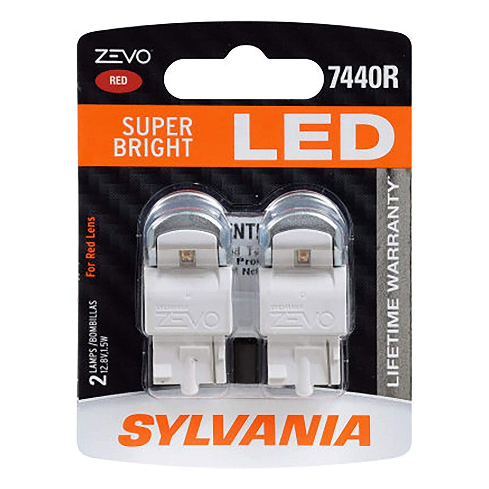 Sylvania Zevo 7440 Red LED Bright Interior Exterior Mini Light Bulb Set ...