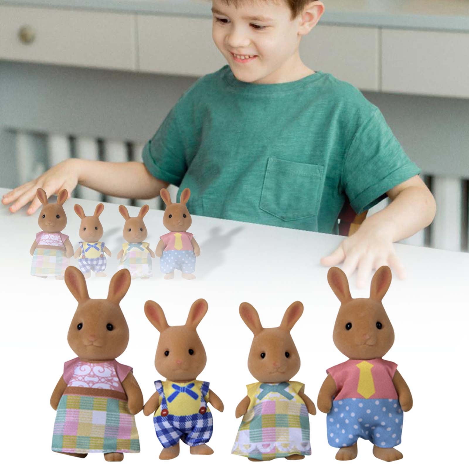 Sylvanian Families - Calico Critters Brown Rabbit Family - Set of 4 ...