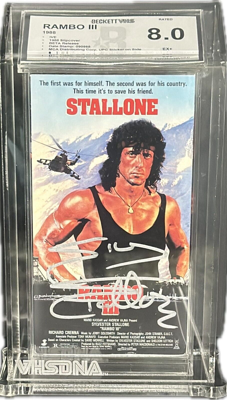 Sylvester "Sly" Stallone Rambo III Signed Original BETA Tape Beckett ...