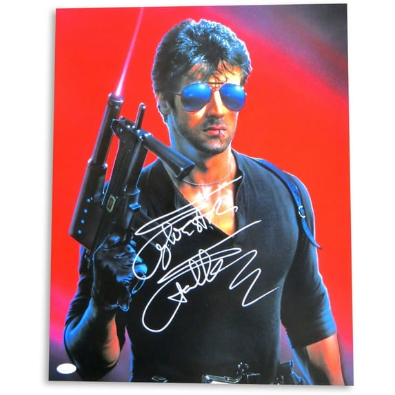 Sylvester Stallone Signed Autographed 16X20 Photo Cobra Art w/Gun JSA ...