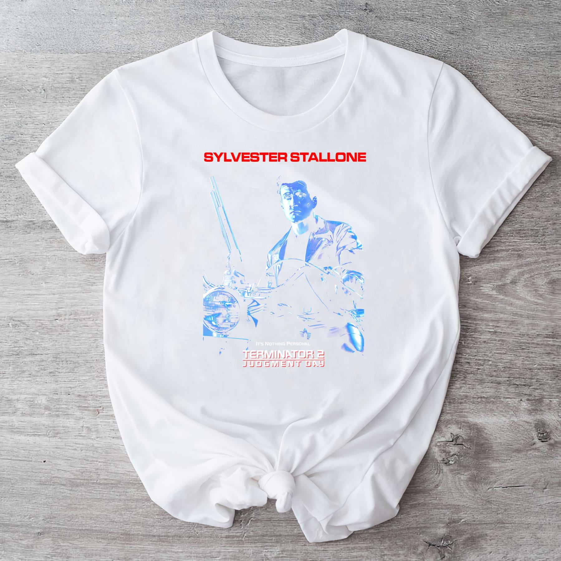 Sylvester Stallone Terminator 2 Movie Poster T Shirt 90s Skynet ...