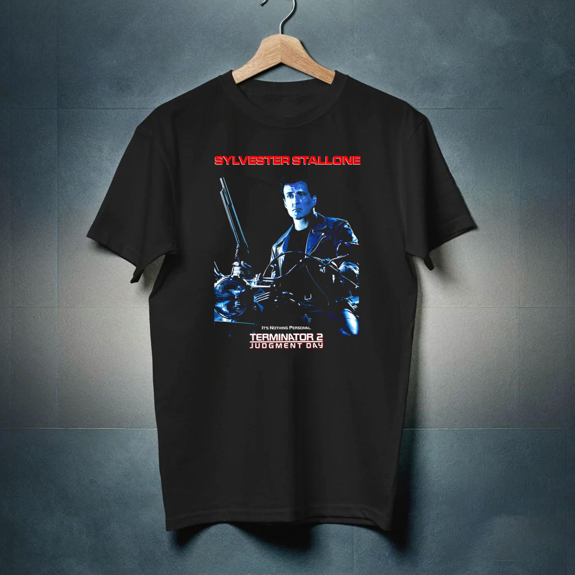 Sylvester Stallone Terminator 2 Movie Poster T Shirt 90s Skynet ...
