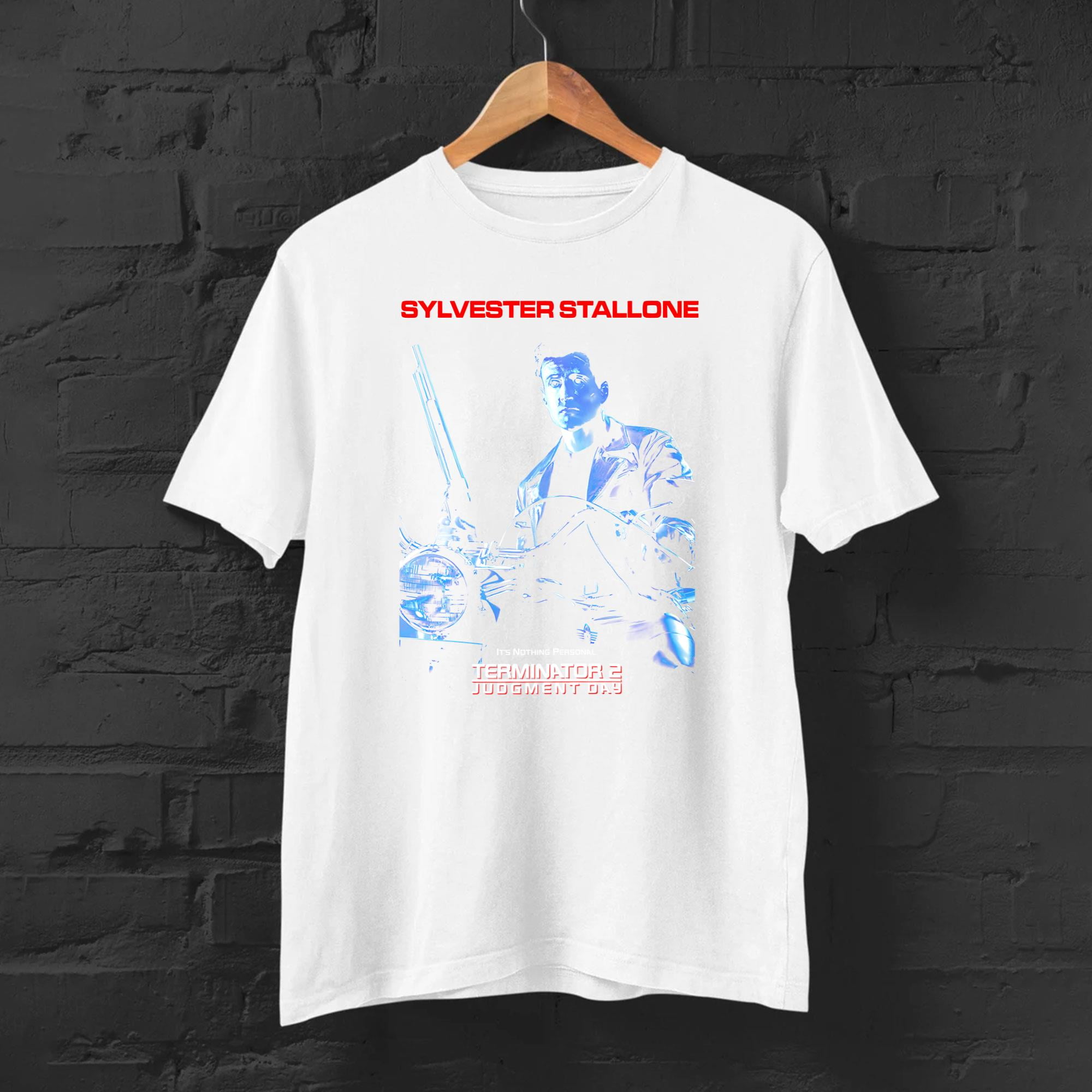 Sylvester Stallone Terminator 2 Movie Poster T Shirt 90s Skynet ...