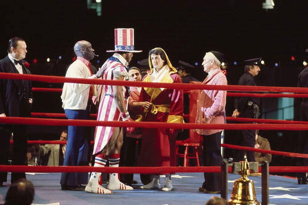 Sylvester Stallone and Carl Weathers and Burgess Meredith in Rocky III ...