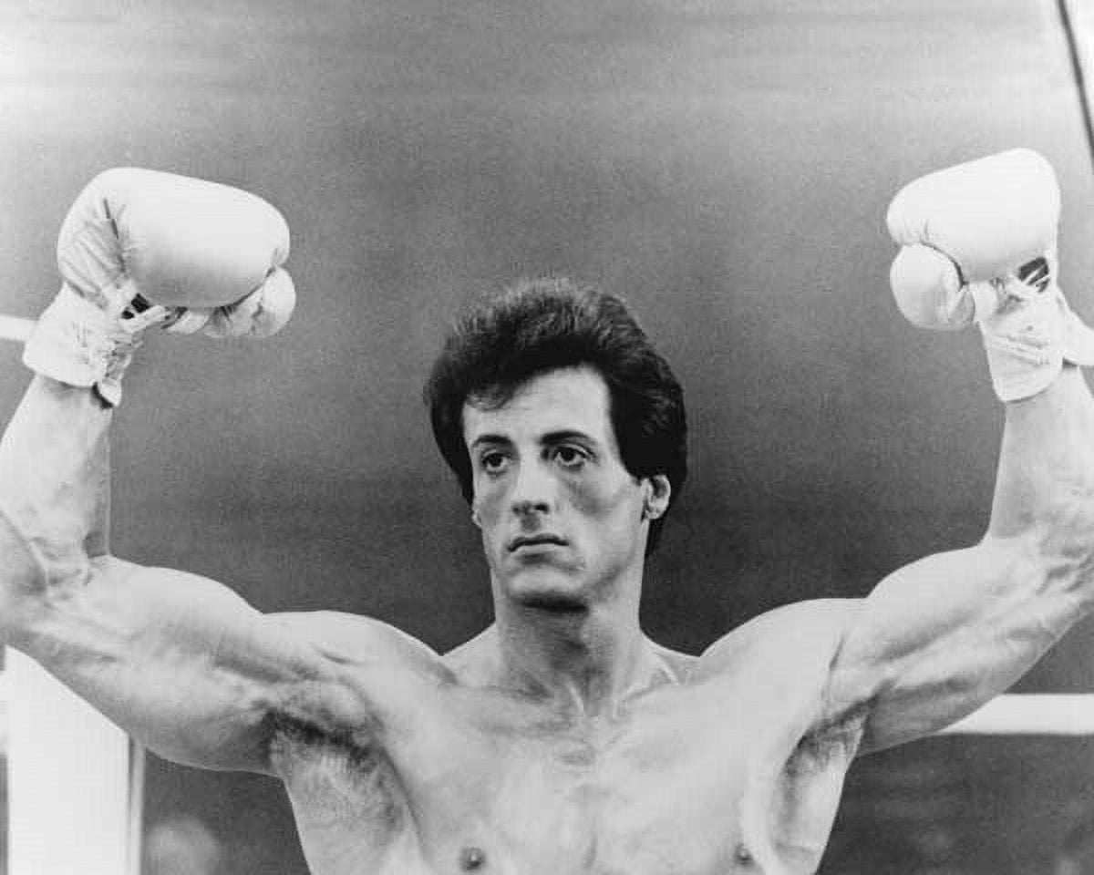 Sylvester Stallone as Rocky holding up his hands in champ pose 5x7 inch ...