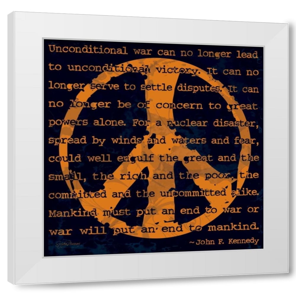 Sylvia Murray 12x12 White Modern Wood Framed Wall Art Titled - Peace ...