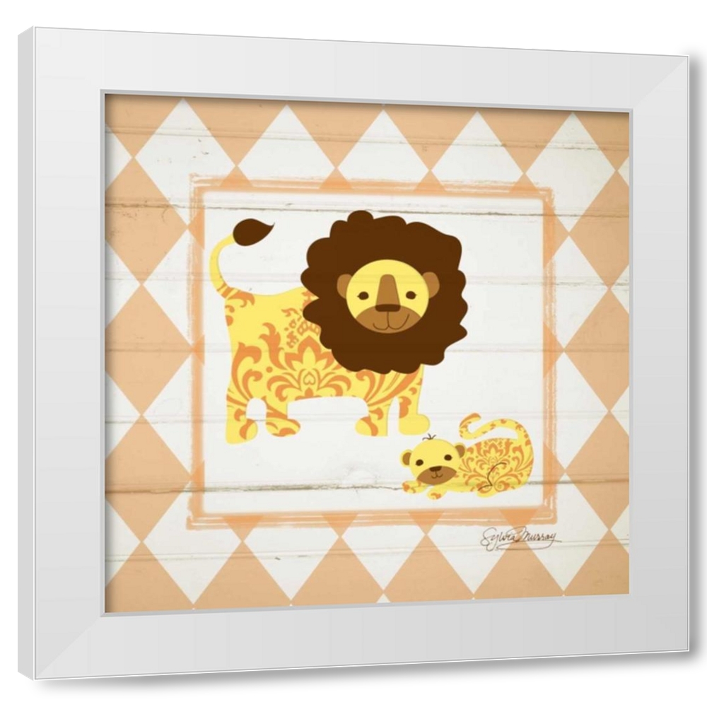 Sylvia Murray 20x20 White Modern Wood Framed Wall Art Titled - Lions ...