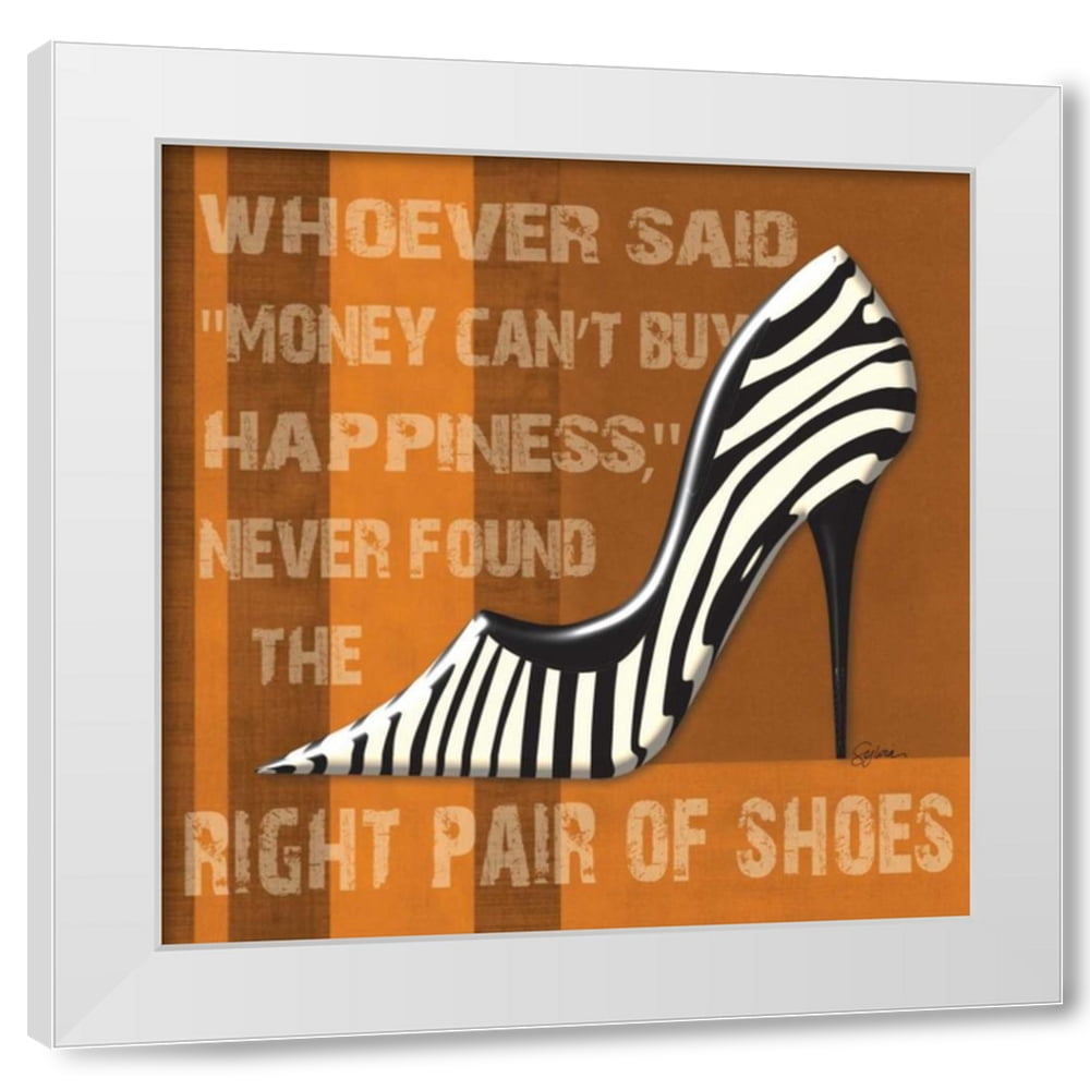 Sylvia Murray 20x20 White Modern Wood Framed Wall Art Titled - Zebra ...