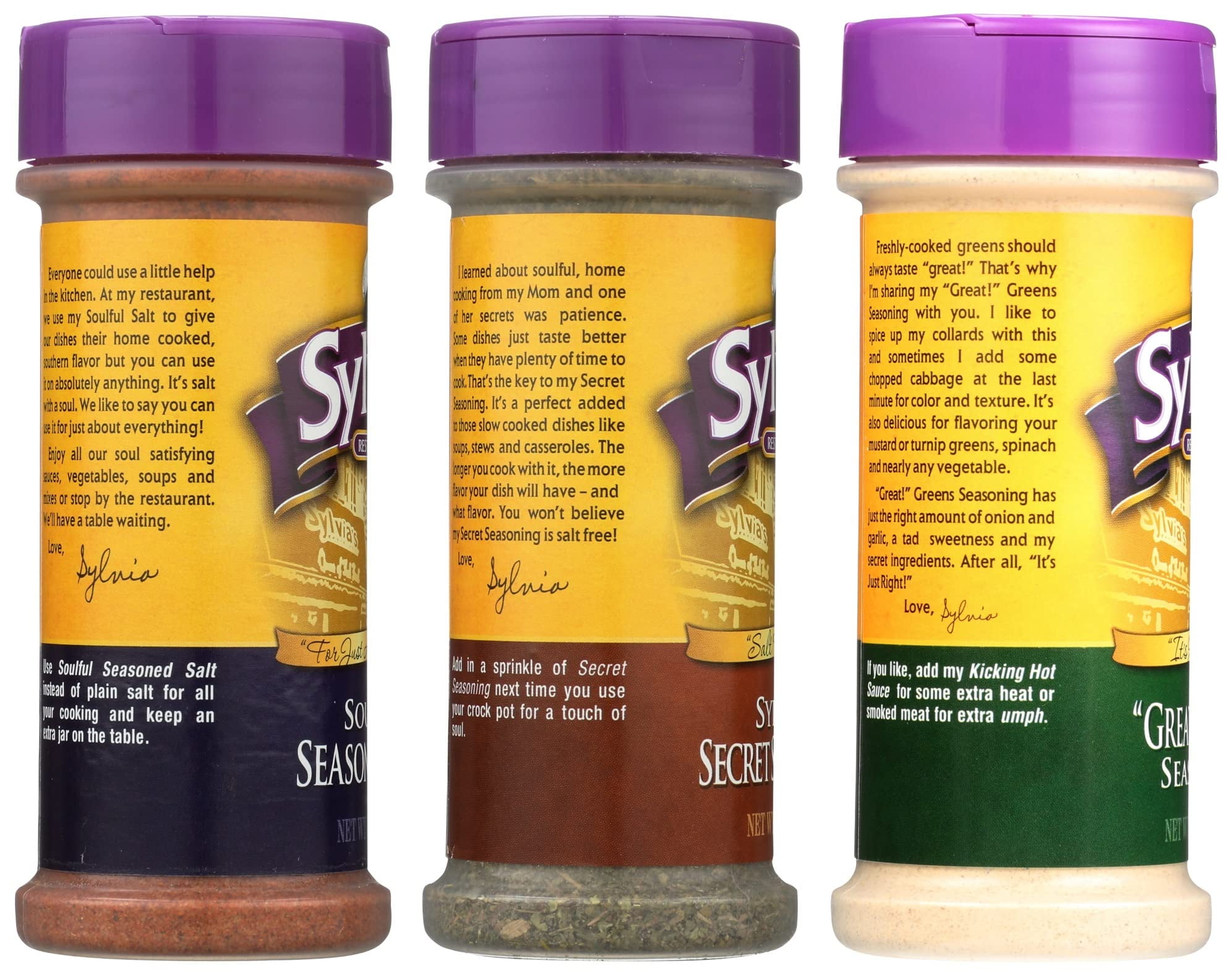 Sylvia's Seasoning Variety Pack, (Great! Greens Seasoning H2FSD5.25oz ...