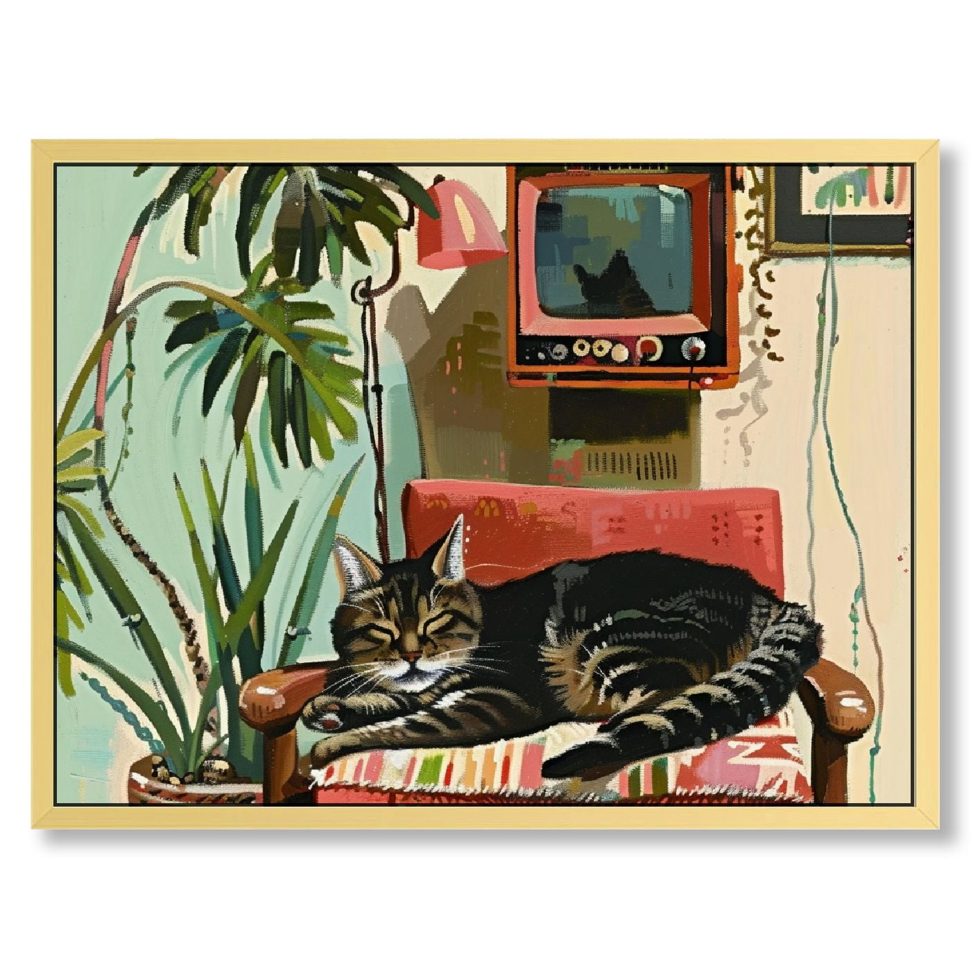Sylvie TV Cat Bed Framed Canvas by Rachel Lee of My Dream Wall ...