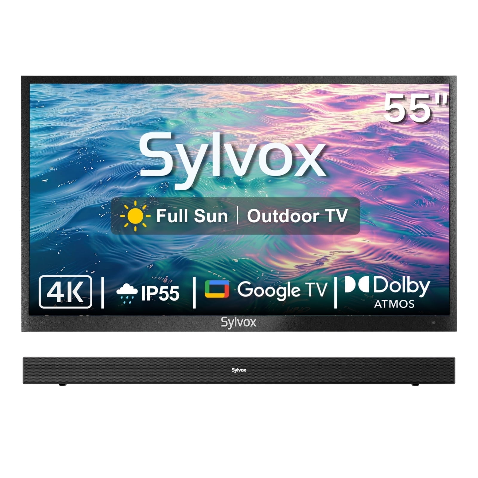 Sylvox Deck Pro 55 inch QLED 4K Smart TV, 1000 nit, Outdoor Waterproof ...