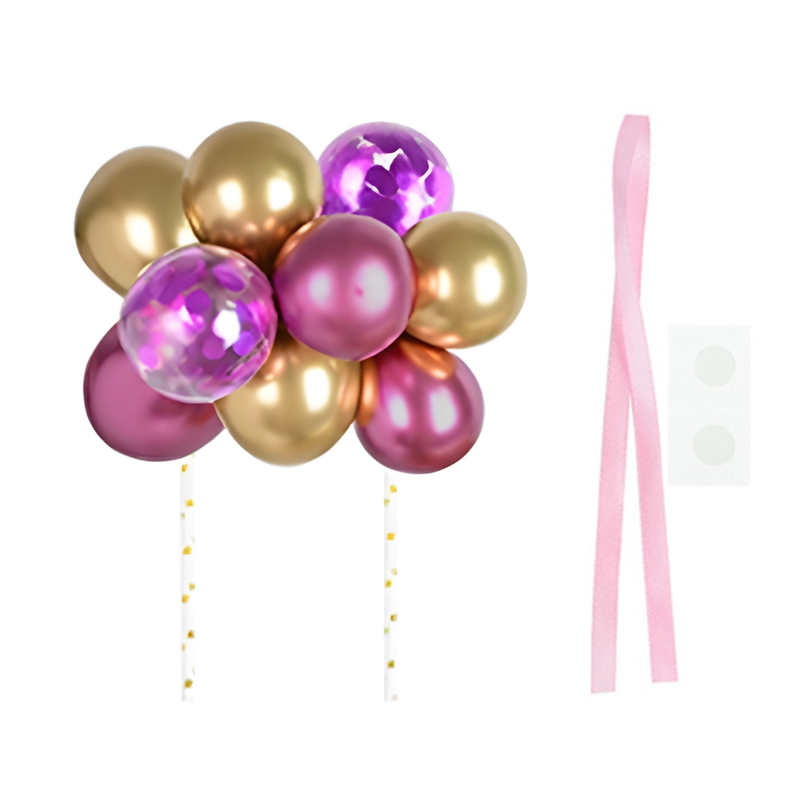 Sylvtty 10 Pcs 4 Inch Balloons Cake Topper Happy Birthday Mini Balls ...