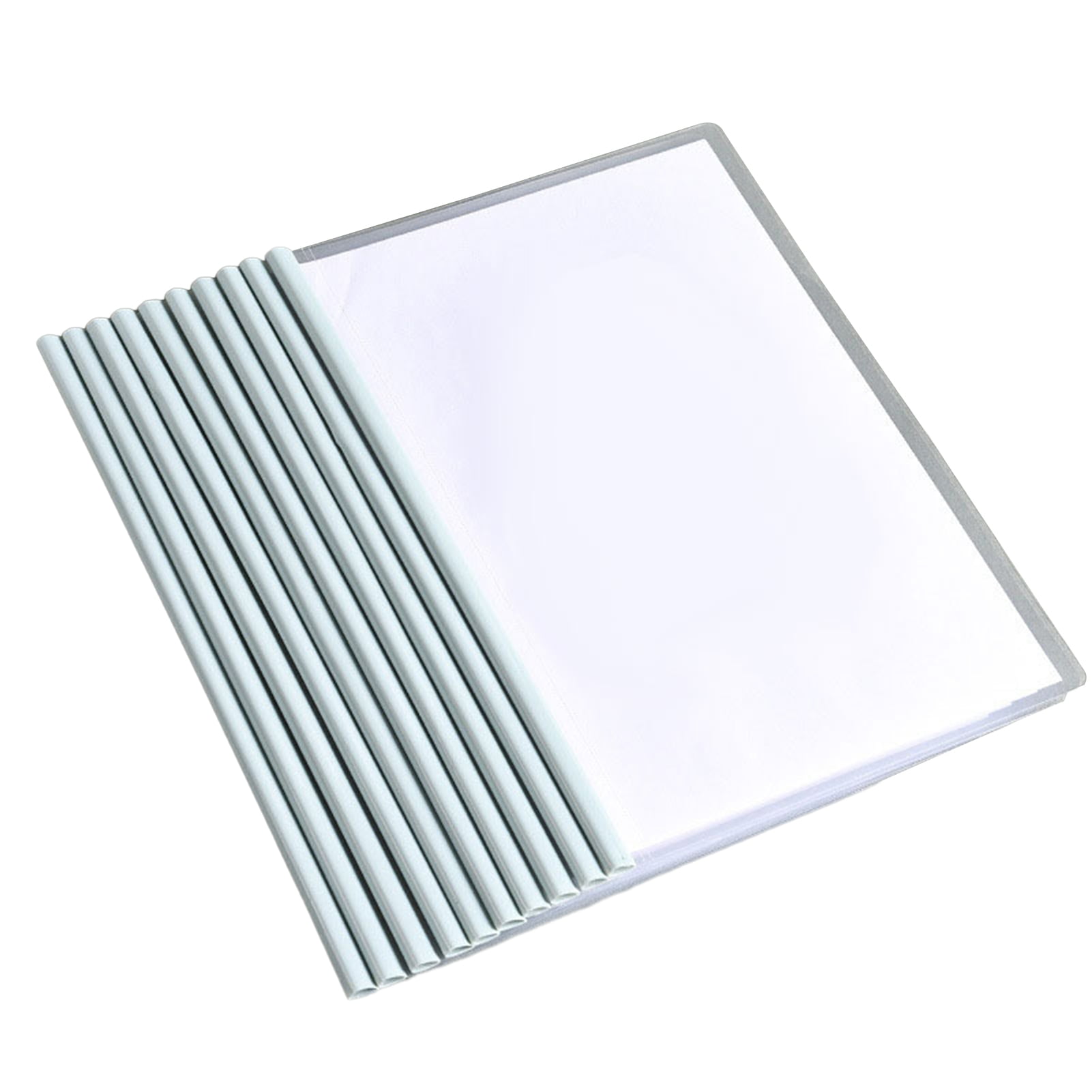 Sylvtty 10 Pcs Clear Report Covers with Sliding Bar A4/Letter Paper No ...