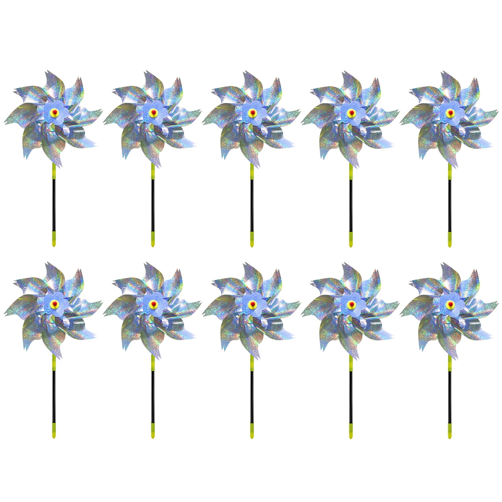 Sylvtty 10 Pcs Garden Pinwheel Bird Deterrent 20.5" Tall Outside ...