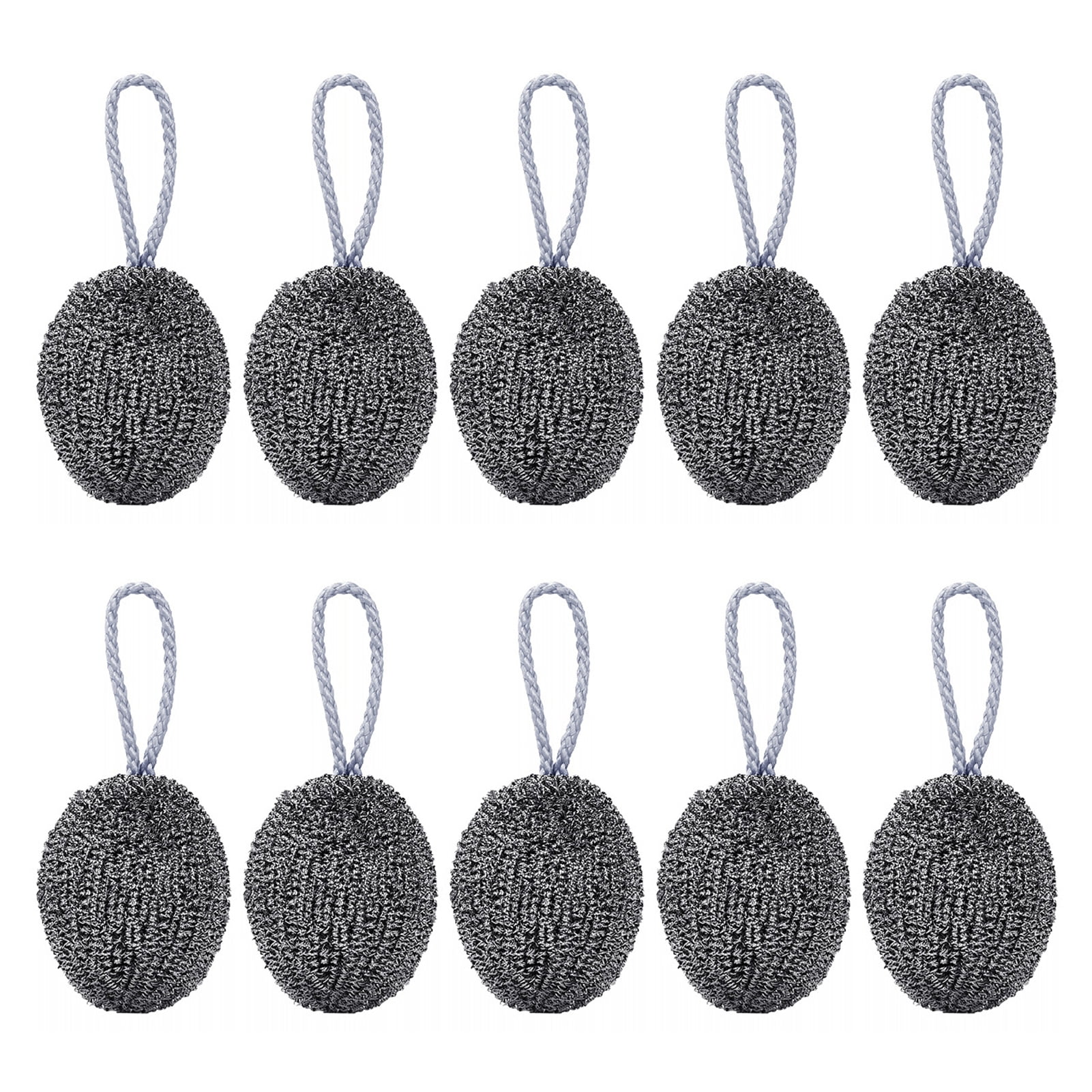 Sylvtty 10Pcs Dishwashing Balls Stainless Steel Remove Grease Burnt ...