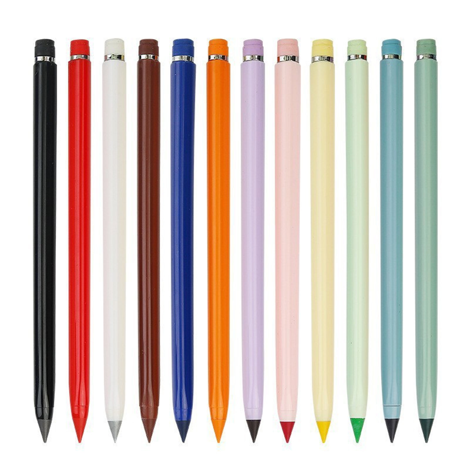 Sylvtty 12 Pcs Infinity Forever Pencil Infinite Everlasting Inkless Pencils Set with Eraser And ...