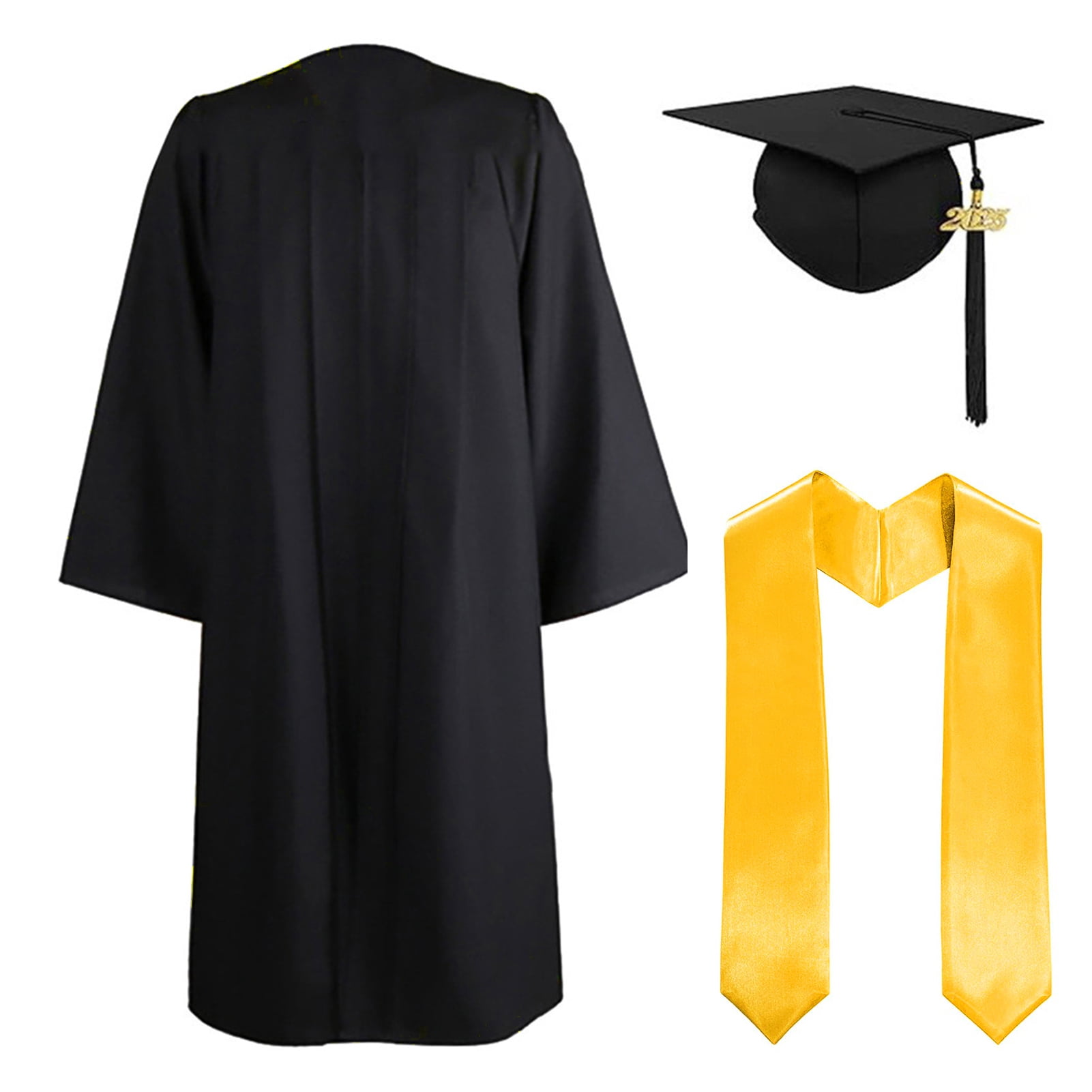 Sylvtty 3 Pcs/Set Graduation Costume Matte Graduation Cap Shoulder ...