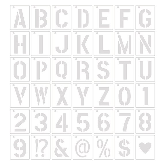 Sylvtty 42Pcs Letter Stencils Set Multipurpose Symbol Numbers Craft ...