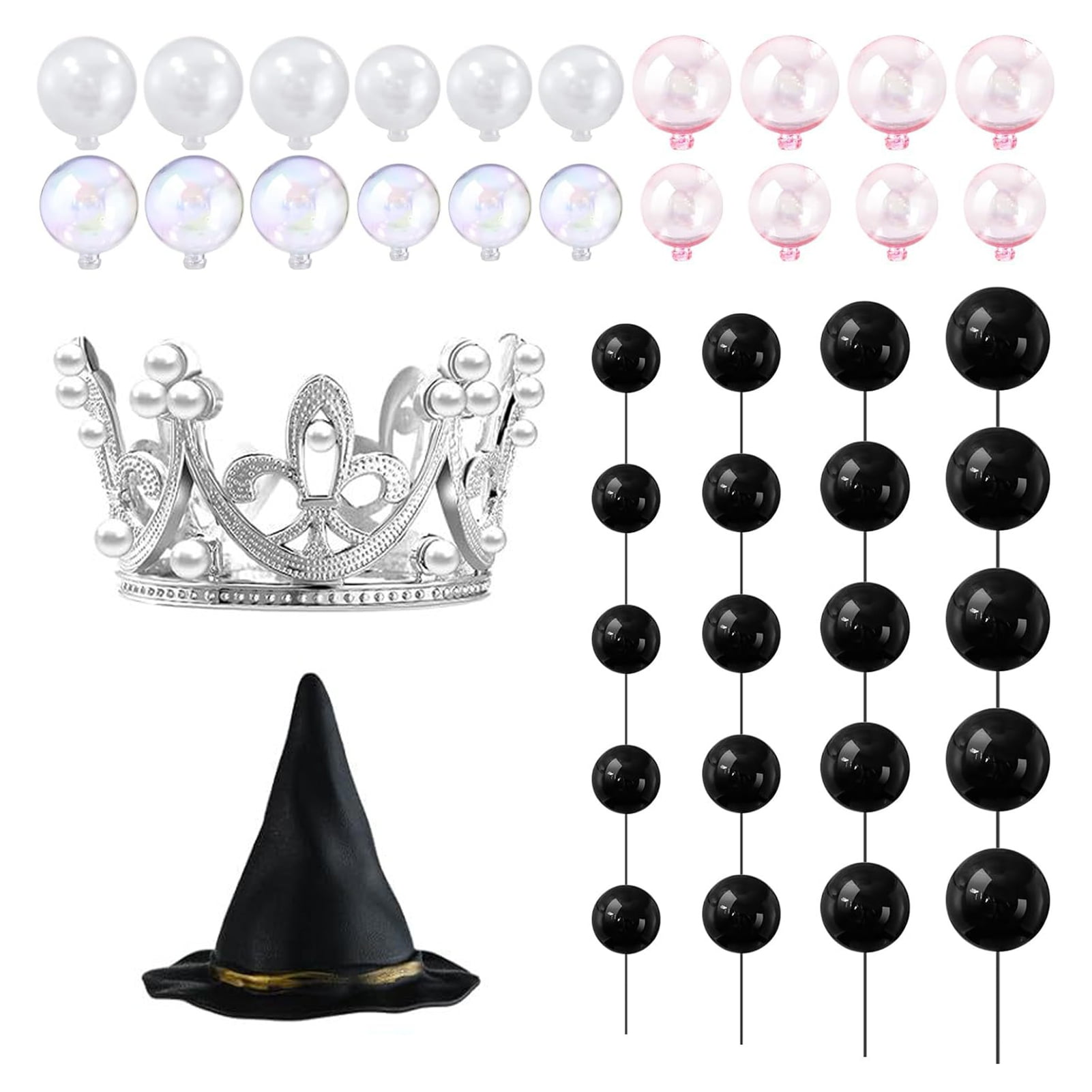 Sylvtty 42Pcs Witch Theme Party Supplies Mini Balloons Cake Topper ...